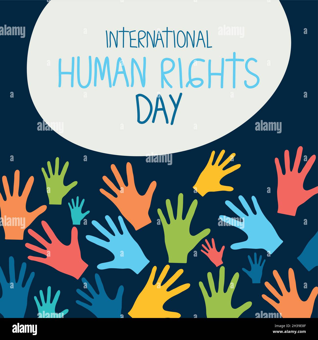 human rights day design with colorful hands Stock Vector Image & Art ...