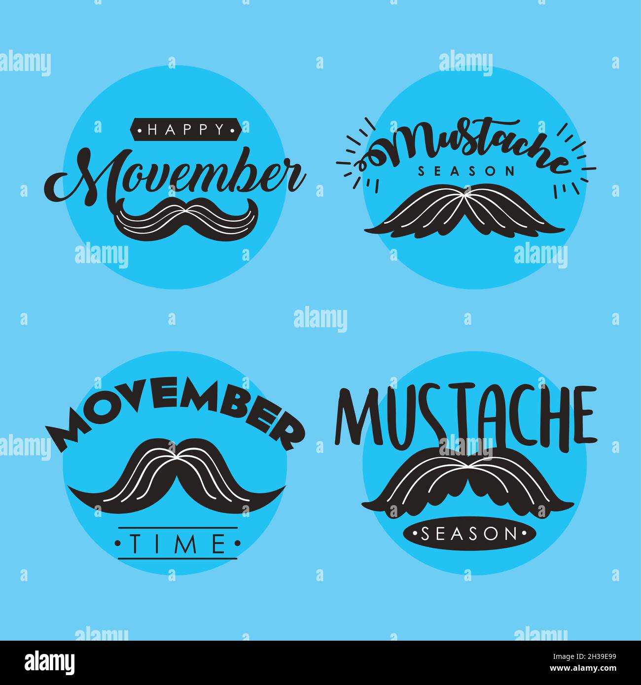 four movember day emblems icons Stock Vector Image & Art - Alamy