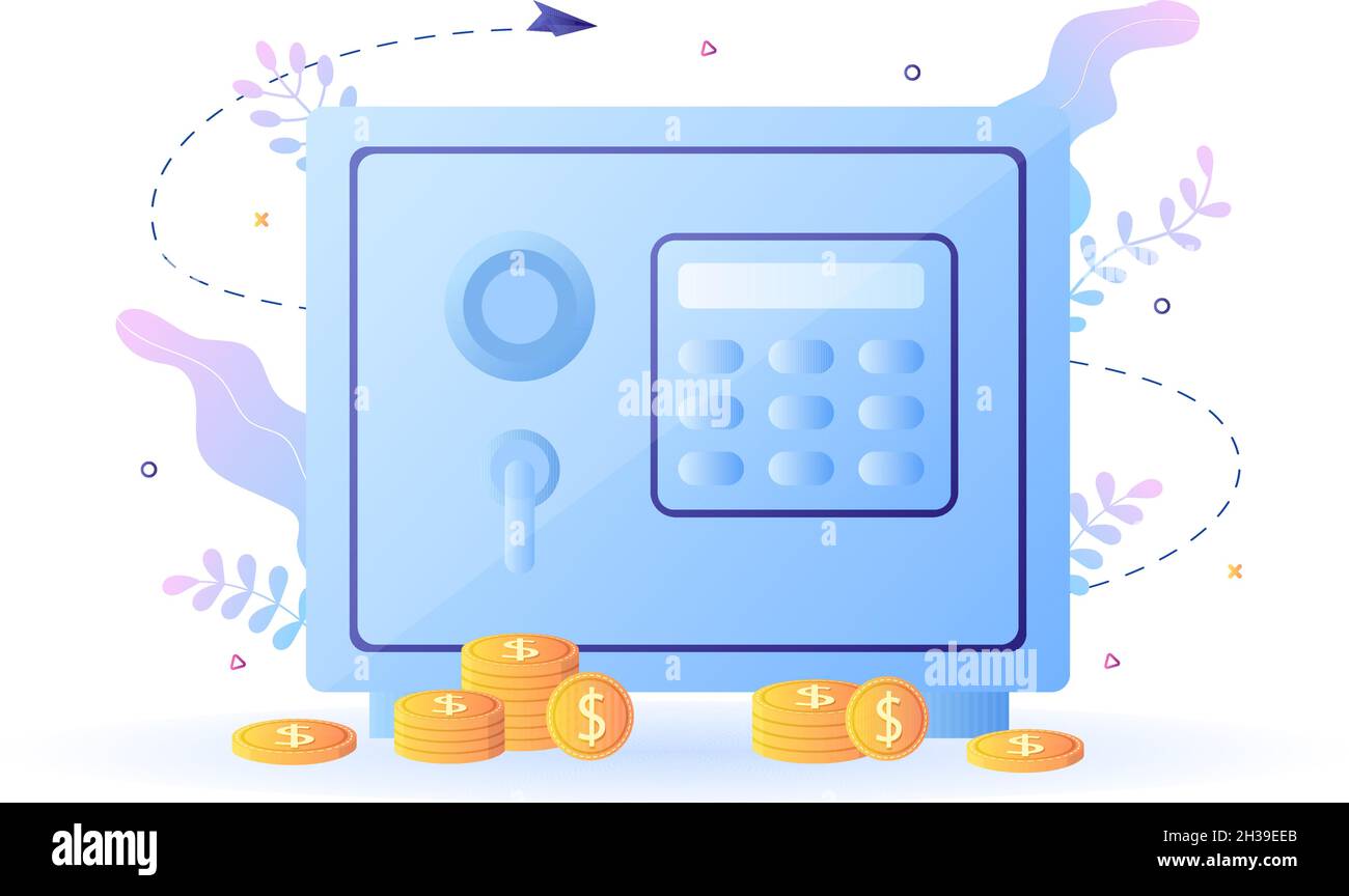 Bank Locker Vector Illustration. Storage Safe Box for Cash Safety ...