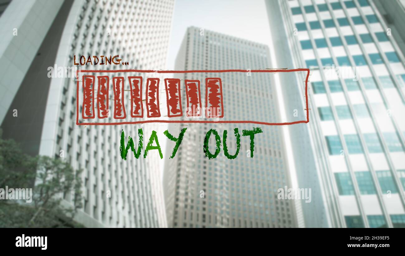 Street Sign the Direction Way to WAY OUT Stock Photo - Alamy