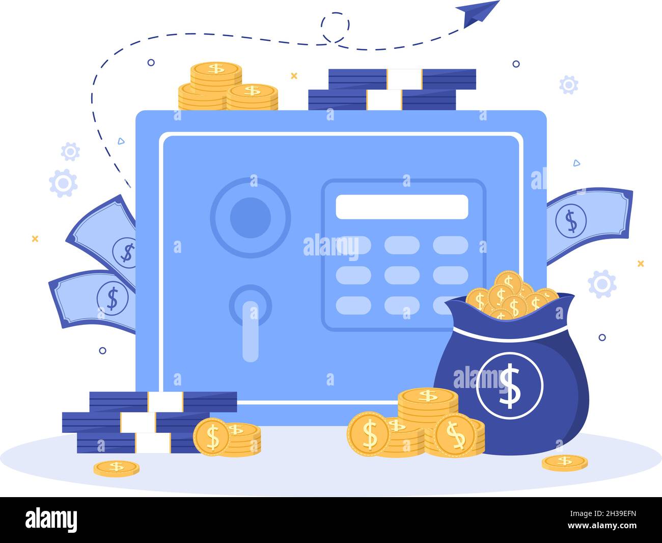 Bank Locker Vector Illustration. Storage Safe Box for Cash Safety ...
