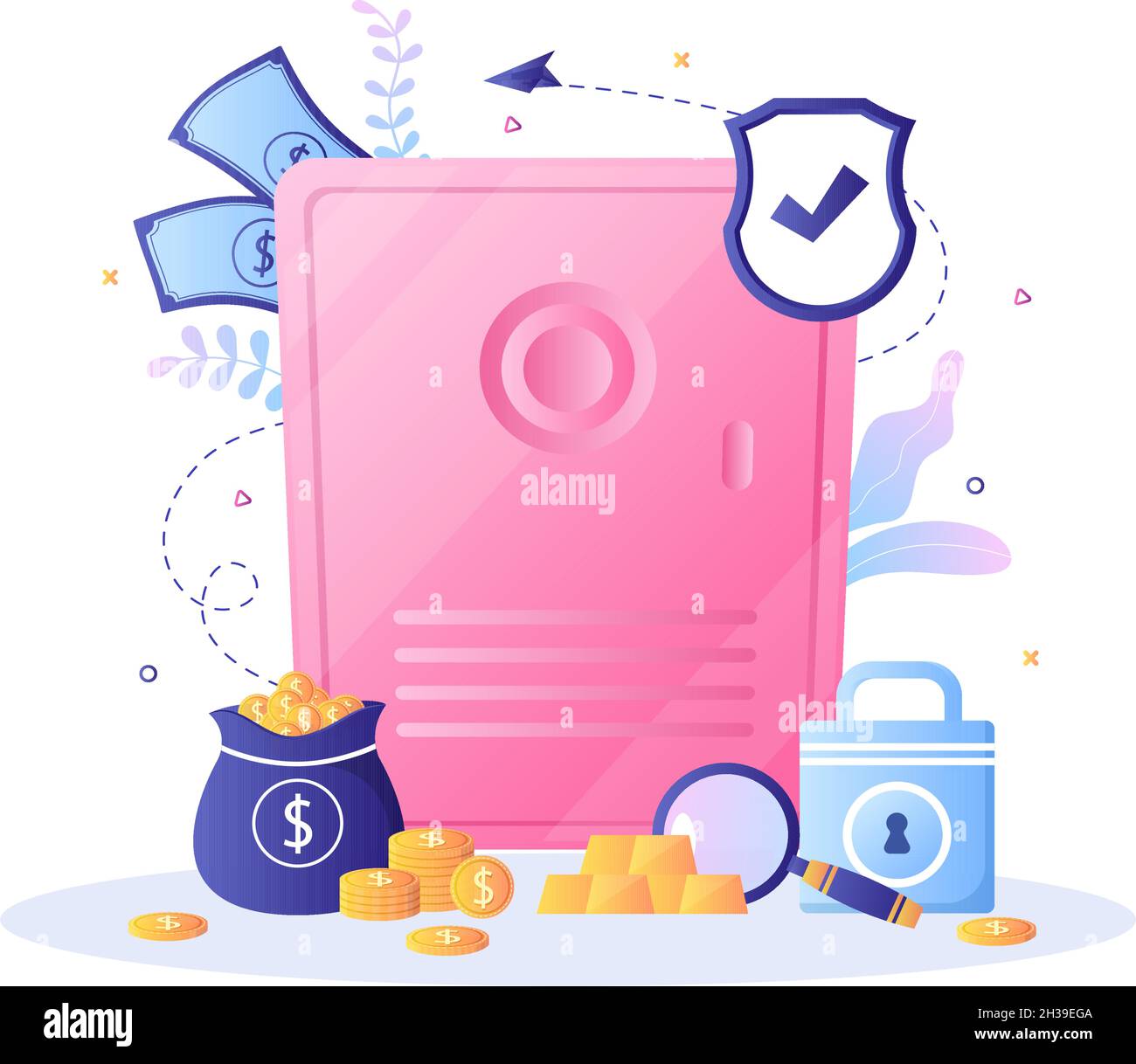Bank Locker Vector Illustration. Storage Safe Box for Cash Safety ...