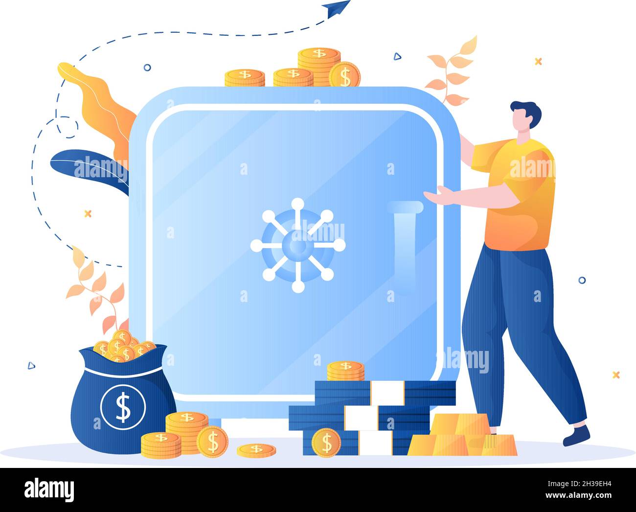 Bank Locker Vector Illustration. Storage Safe Box for Cash Safety ...