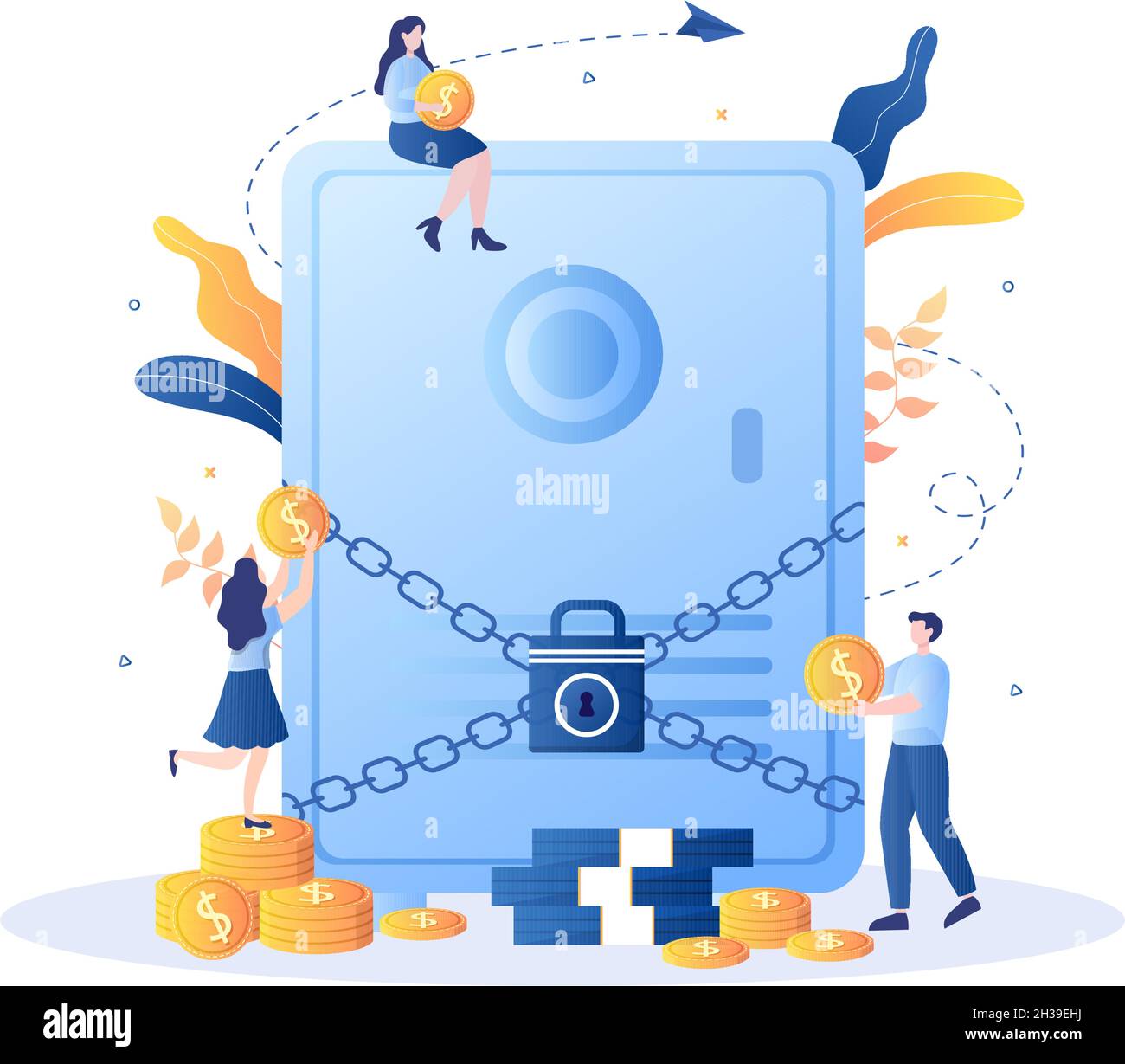 Bank vault cash Stock Vector Images - Alamy
