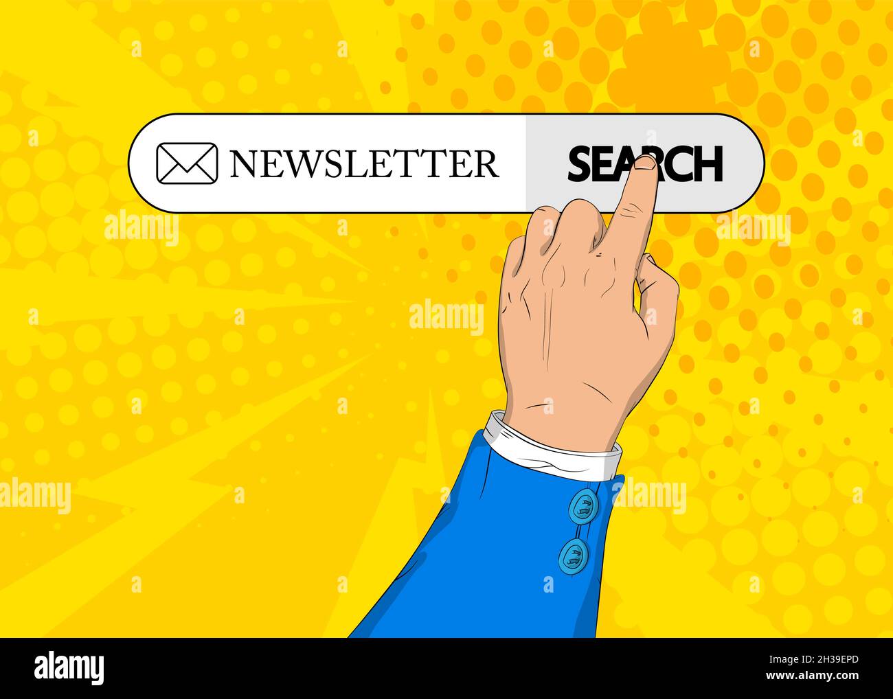 Newsletter text and symbol on a billboard sign atop a building ...