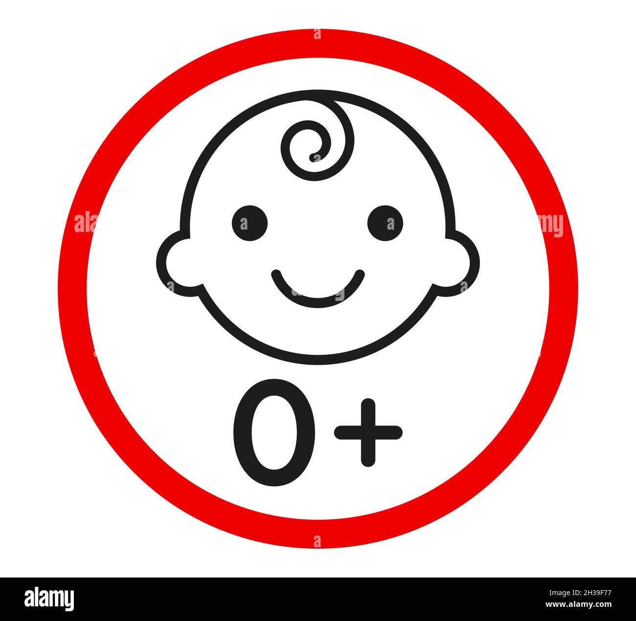 For newborn children sign sticker. Zero plus. Vector design element ...