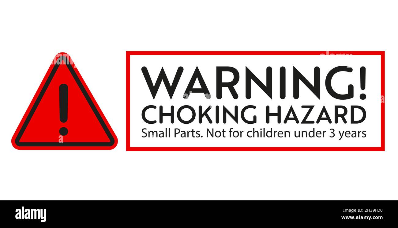 Choking hazard warning sign. Not for children under 3 years sticker ...