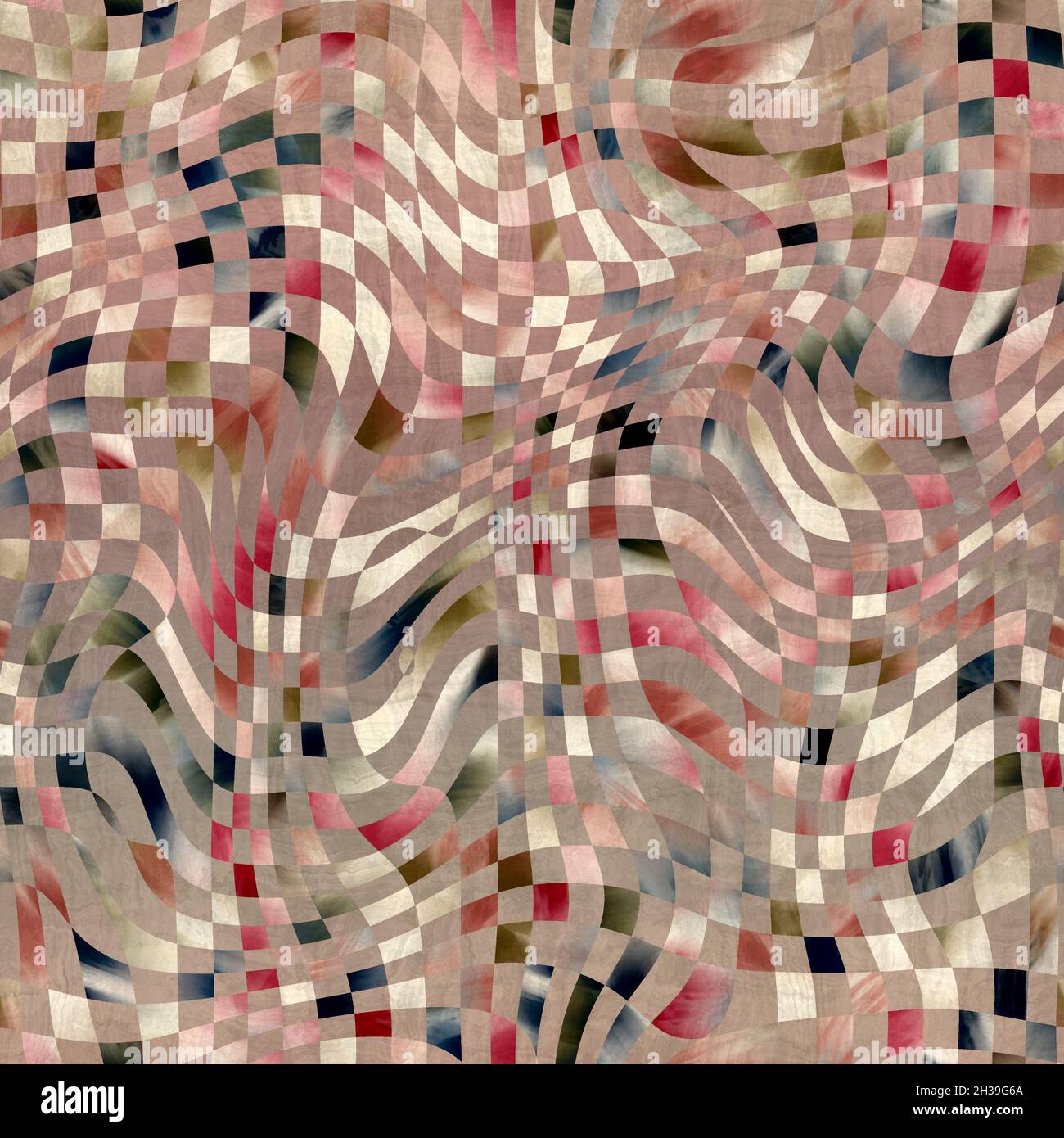 Seamless abstract wavy distorted check pattern for print Stock Photo ...