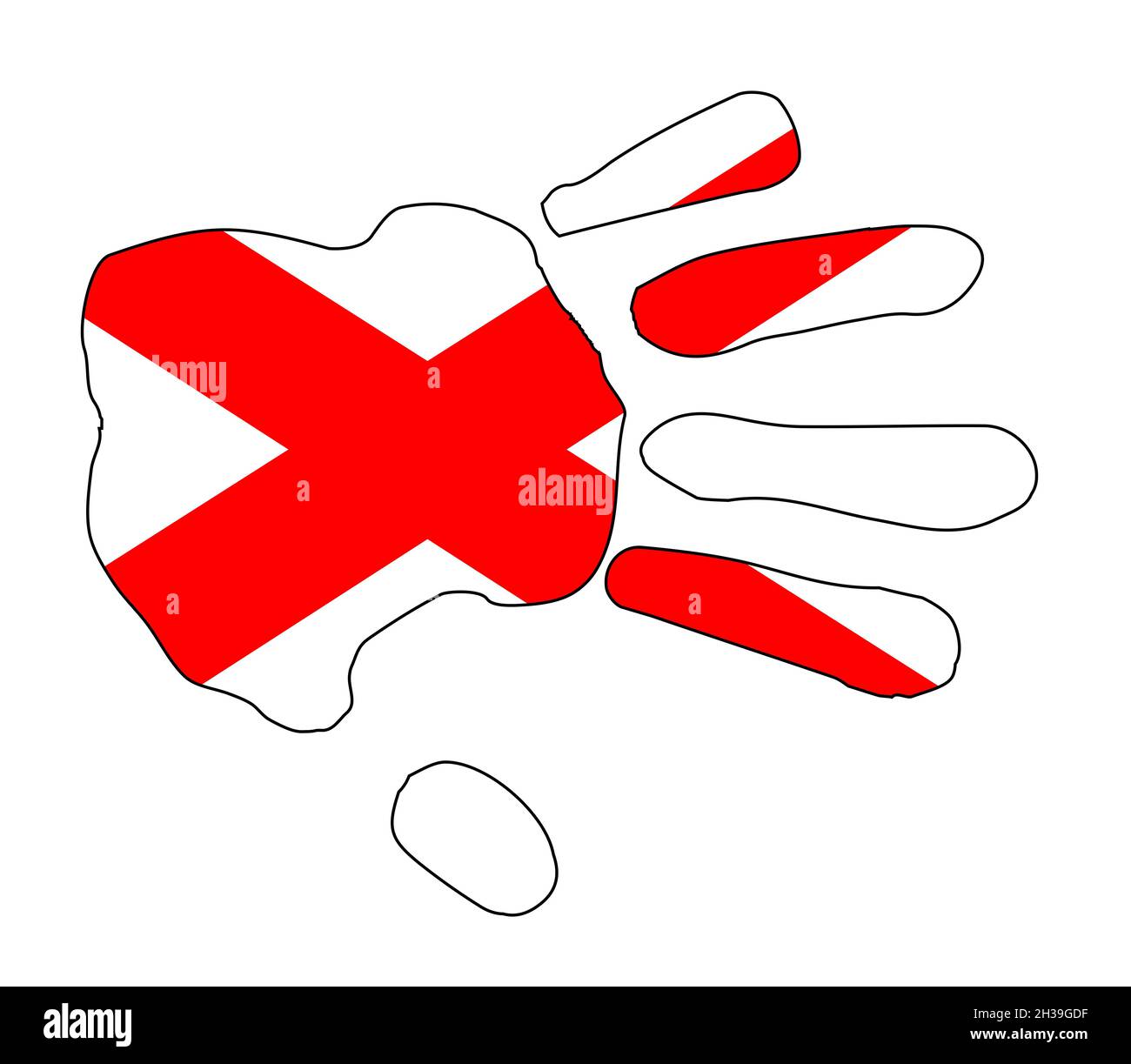 Northern Ireland Flag Outline Clipart