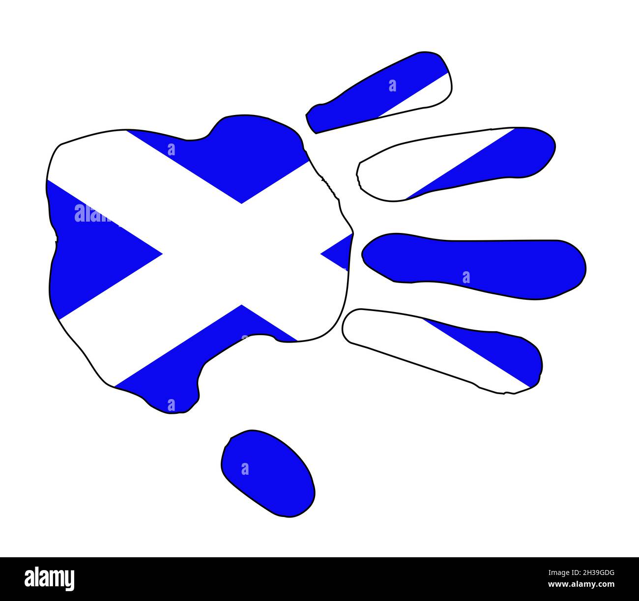 Hand Print Silhouette abstract drawing set over a drawing of the ...