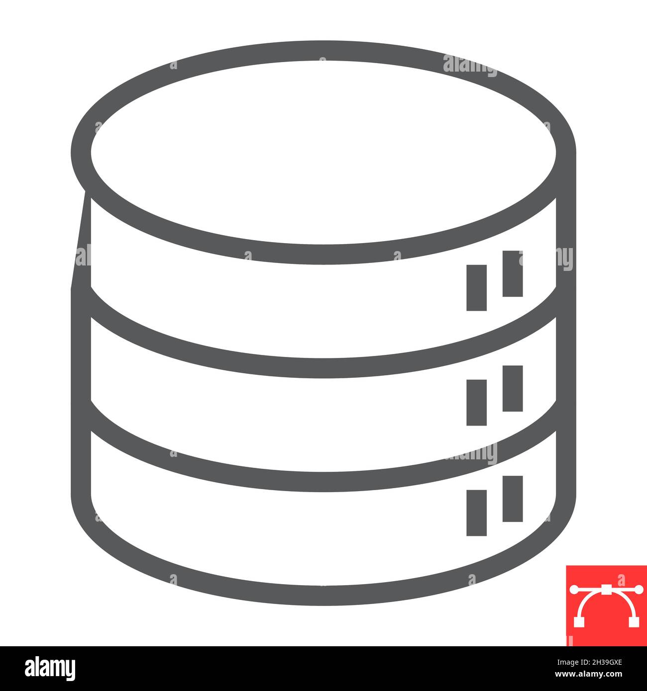 Database line icon, database and storage, server vector icon, vector graphics, editable stroke ...