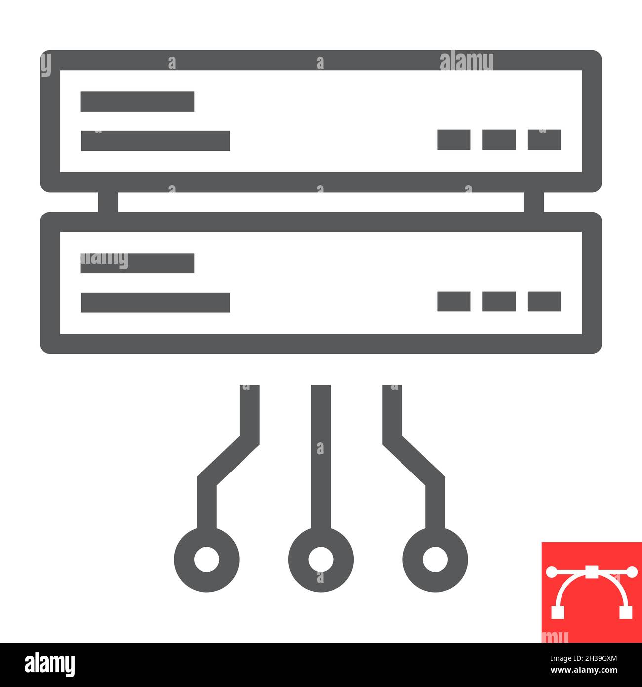 Data Network Line Icon Database And Connection Server Network Vector