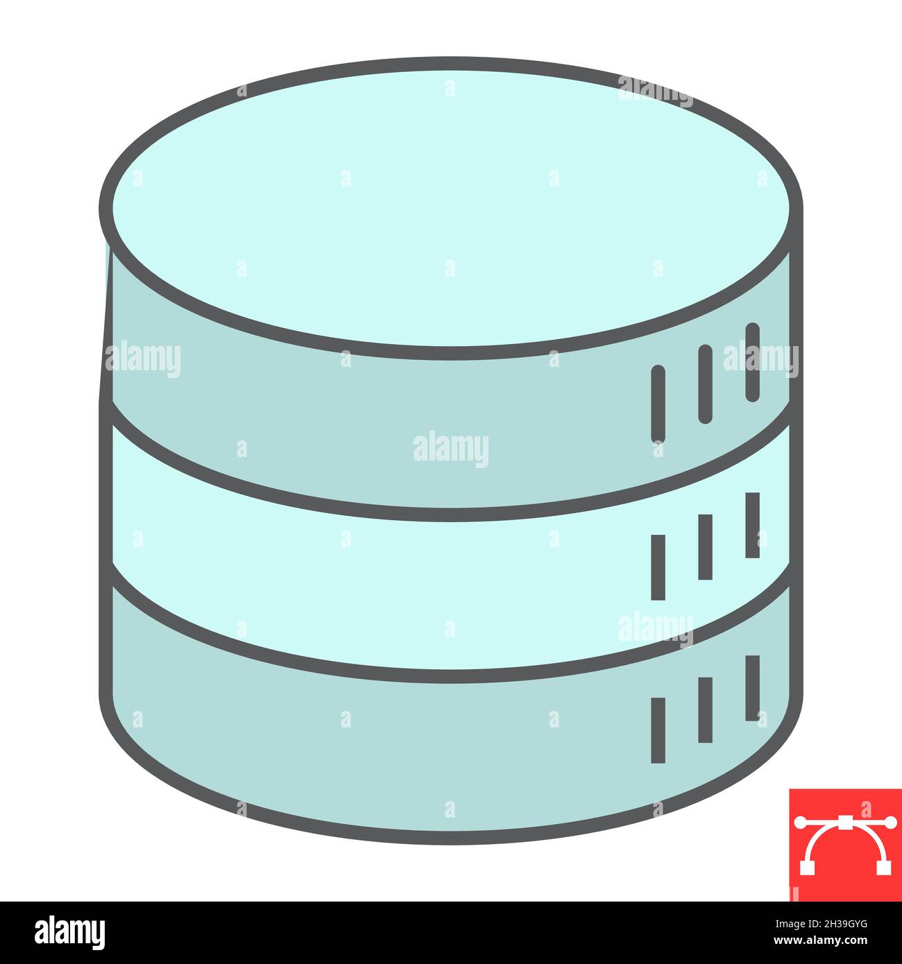 Database color line icon, database and storage, server vector icon ...