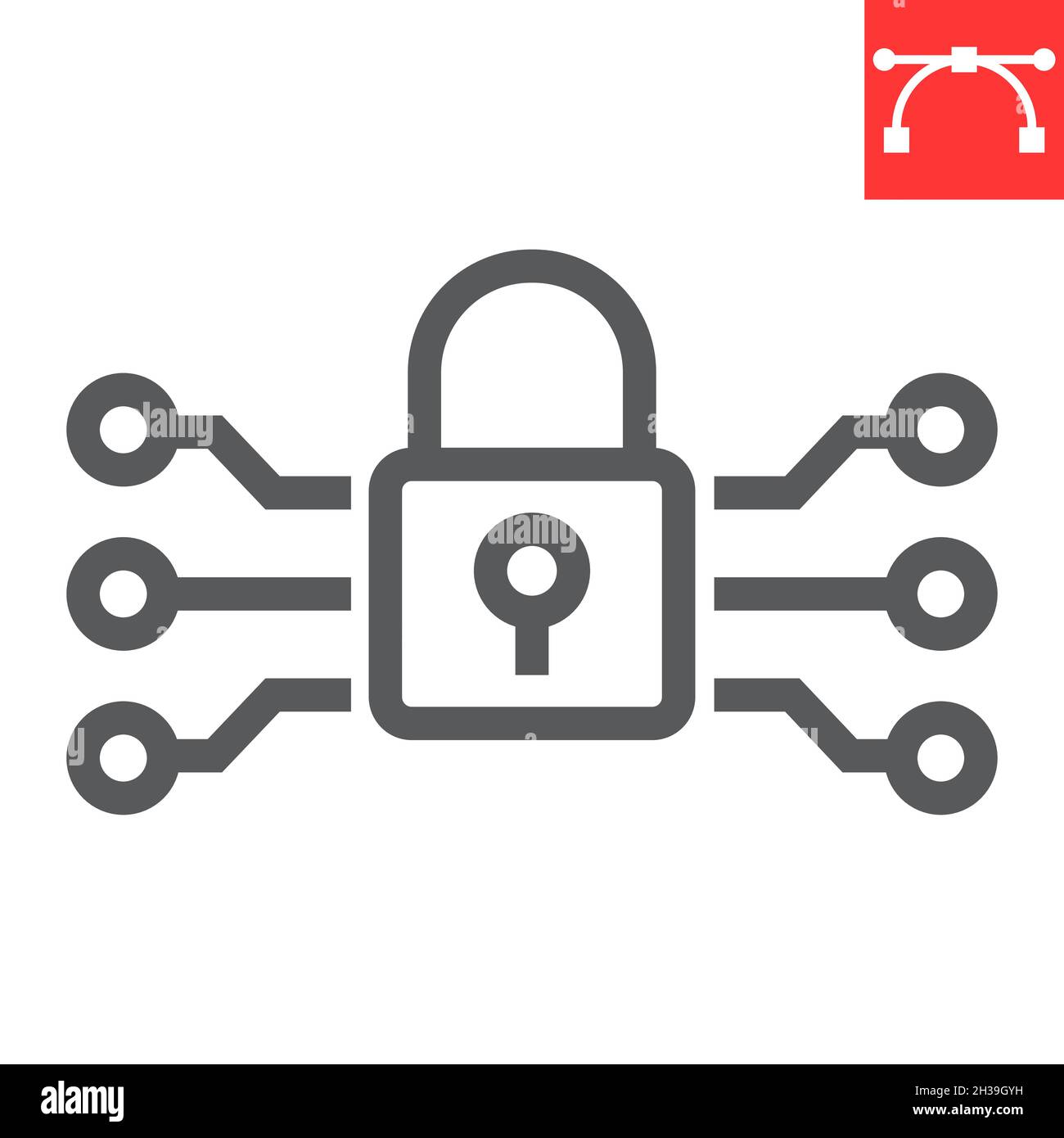 Data encryption line icon, padlock and protection, encryption vector ... Data encryption line icon, padlock and protection, encryption vector ...