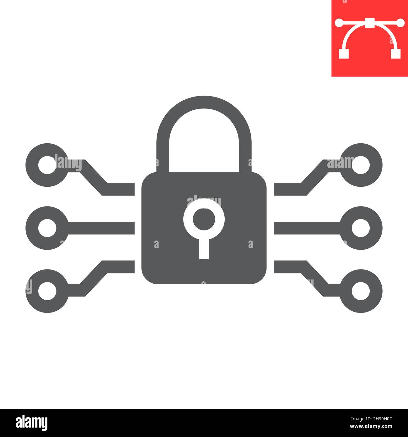 Data encryption glyph icon, padlock and protection, encryption vector ...
