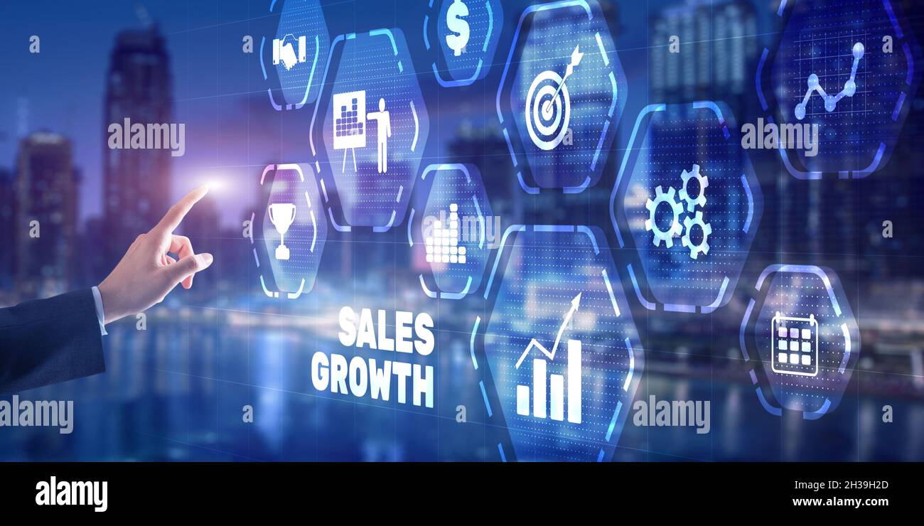 Sales growth, increase sales or business growth concept Stock Photo - Alamy