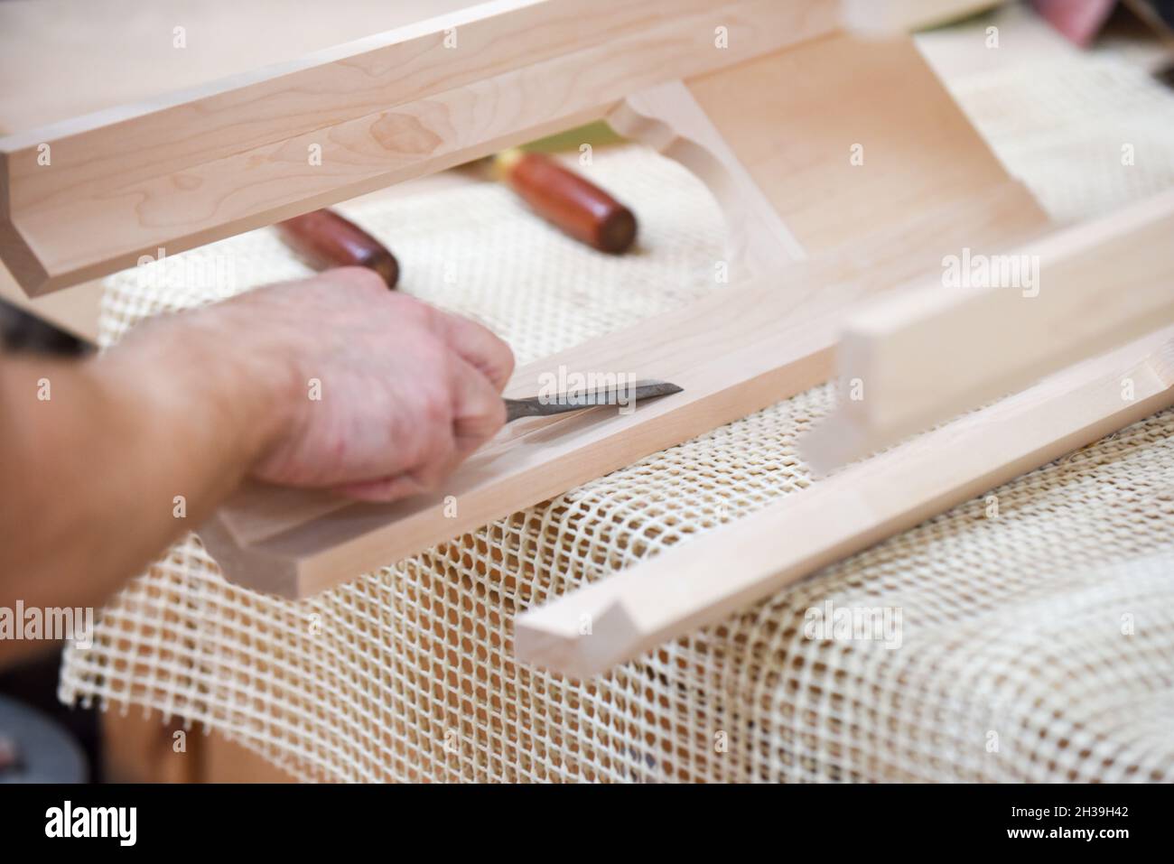Male using wood chisel hi-res stock photography and images - Alamy