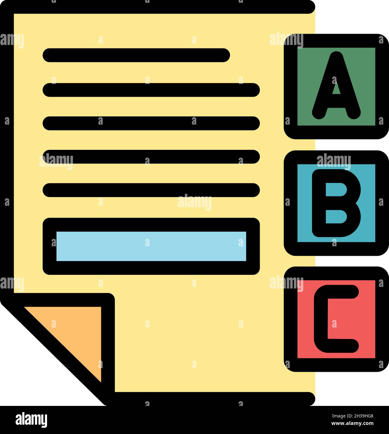 Examination sheet icon. Outline examination sheet vector icon color ...