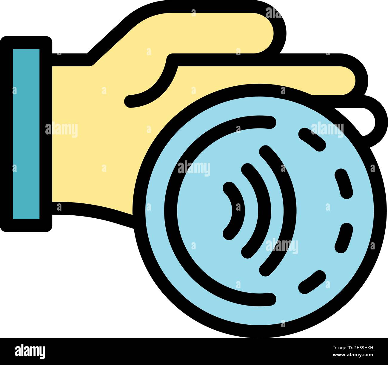 Wifi sign in hand icon. Outline wifi sign in hand vector icon color ...