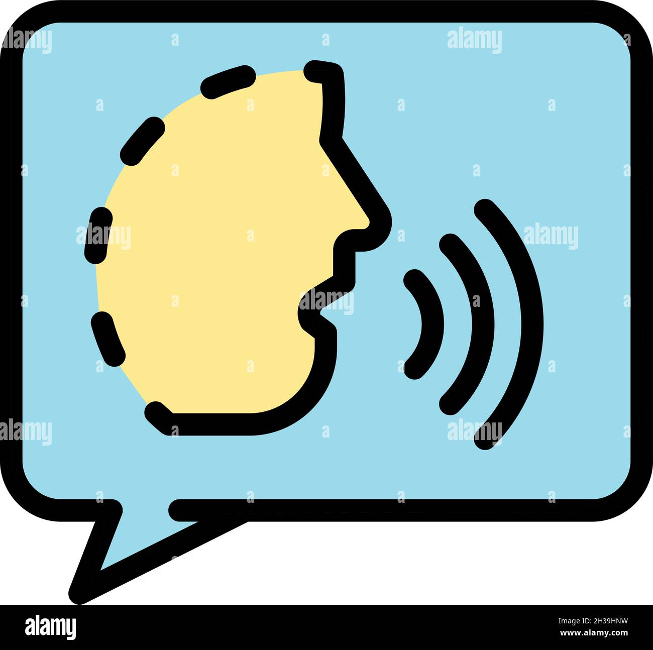 Talking face in chat bubble. icon. Outline talking face in chat bubble ...