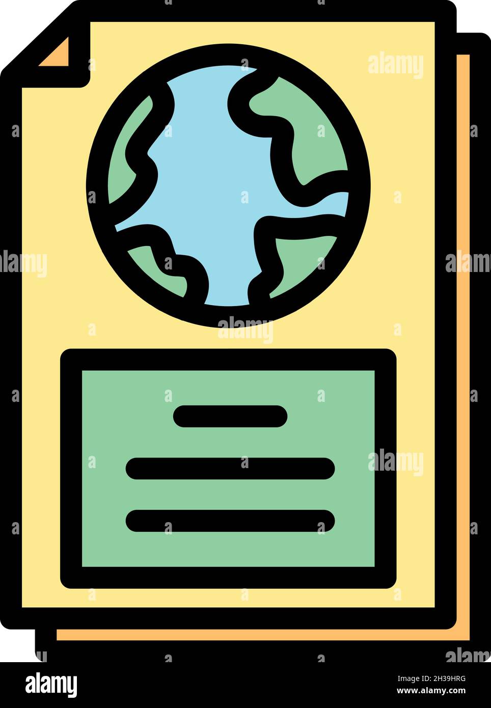 Geography textbook icon. Outline geography textbook vector icon color ...