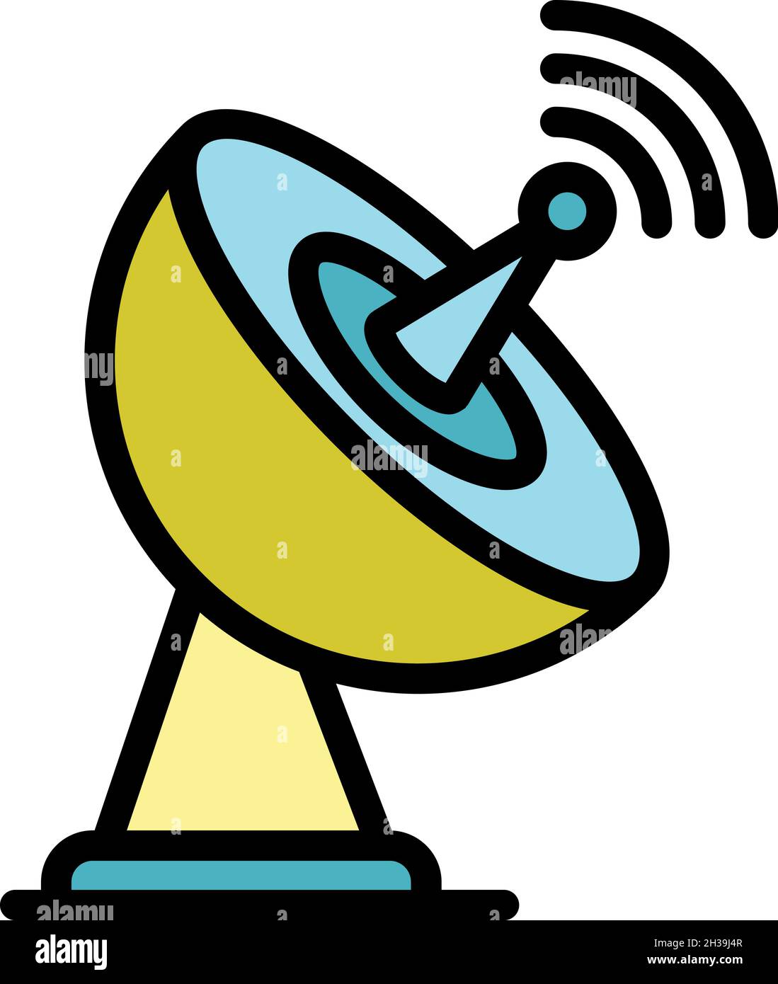 Parabolic antenna icon. Outline parabolic antenna vector icon color ...