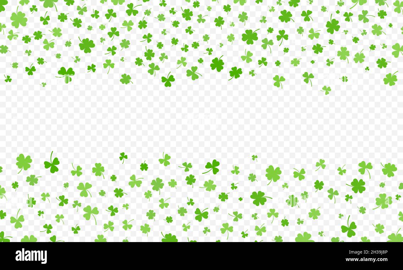 Shamrock or green clover leaves pattern background flat design vector ...
