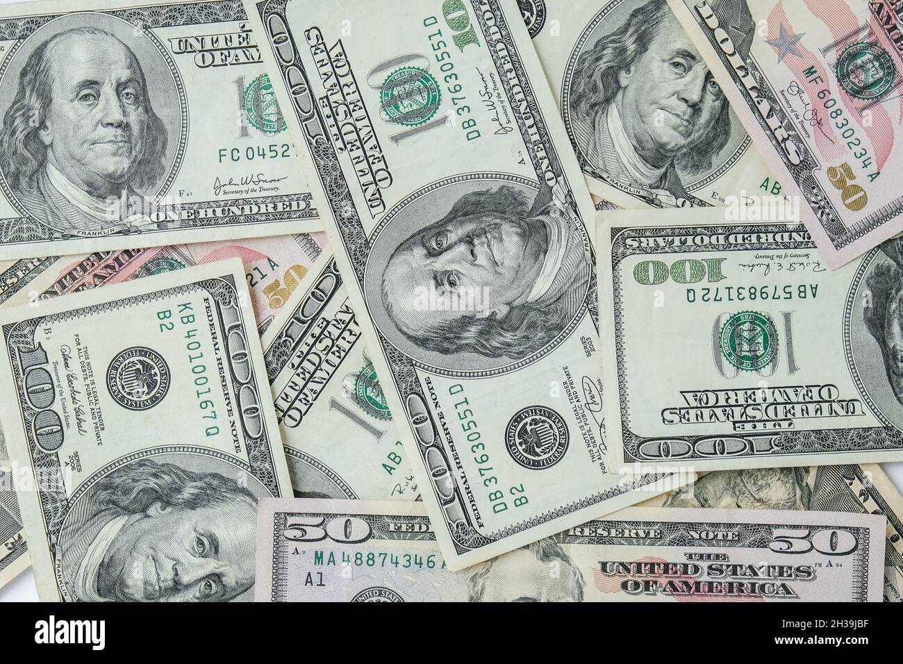 Us dollar bills are creative layout. Business concept, development ...