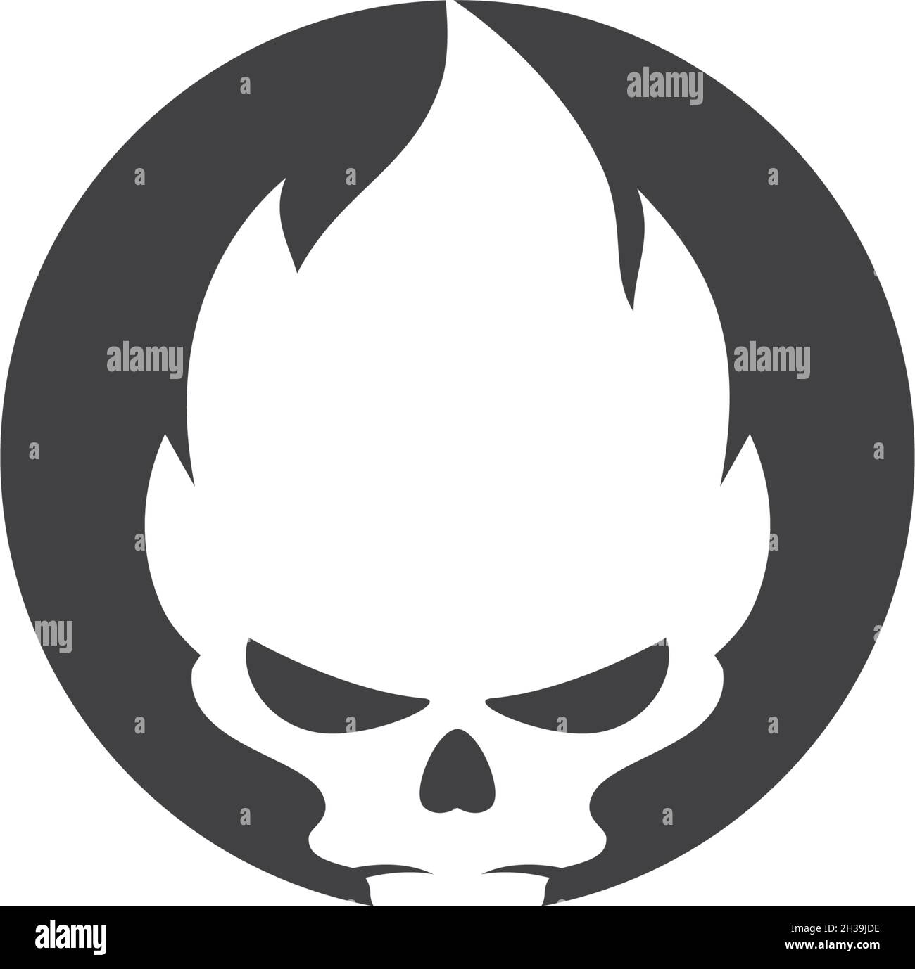 Skull burn logo vector illustration flat design Stock Vector Image ...