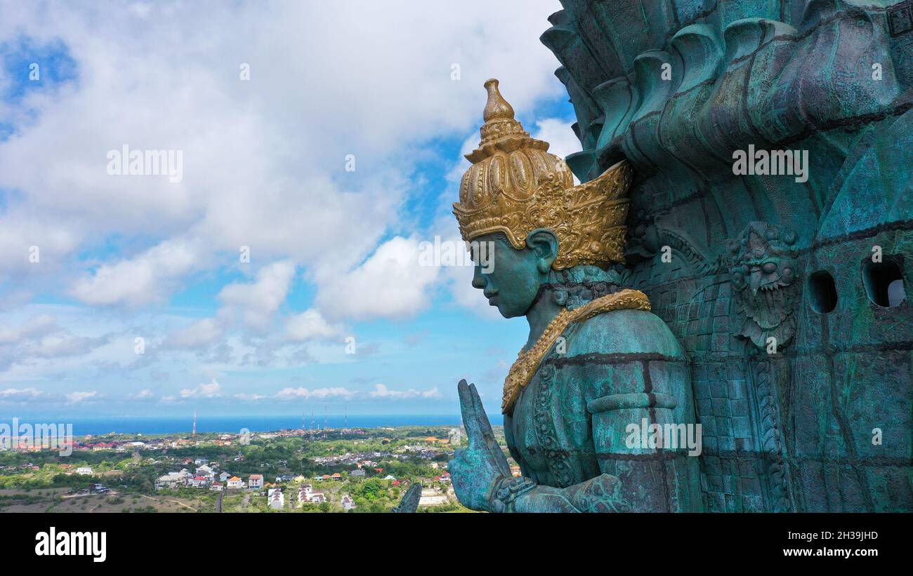 close up of Lord Vishnu which part of Garuda Wisnu Kencana statue. The ...