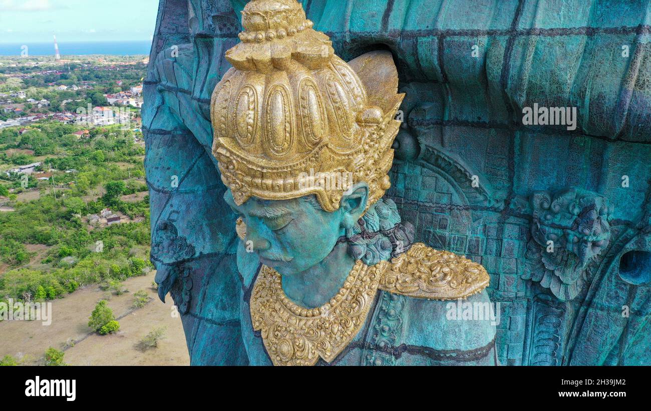 close up of Lord Vishnu which part of Garuda Wisnu Kencana statue. The ...