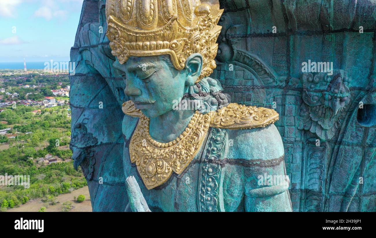 close up of Lord Vishnu which part of Garuda Wisnu Kencana statue. The ...