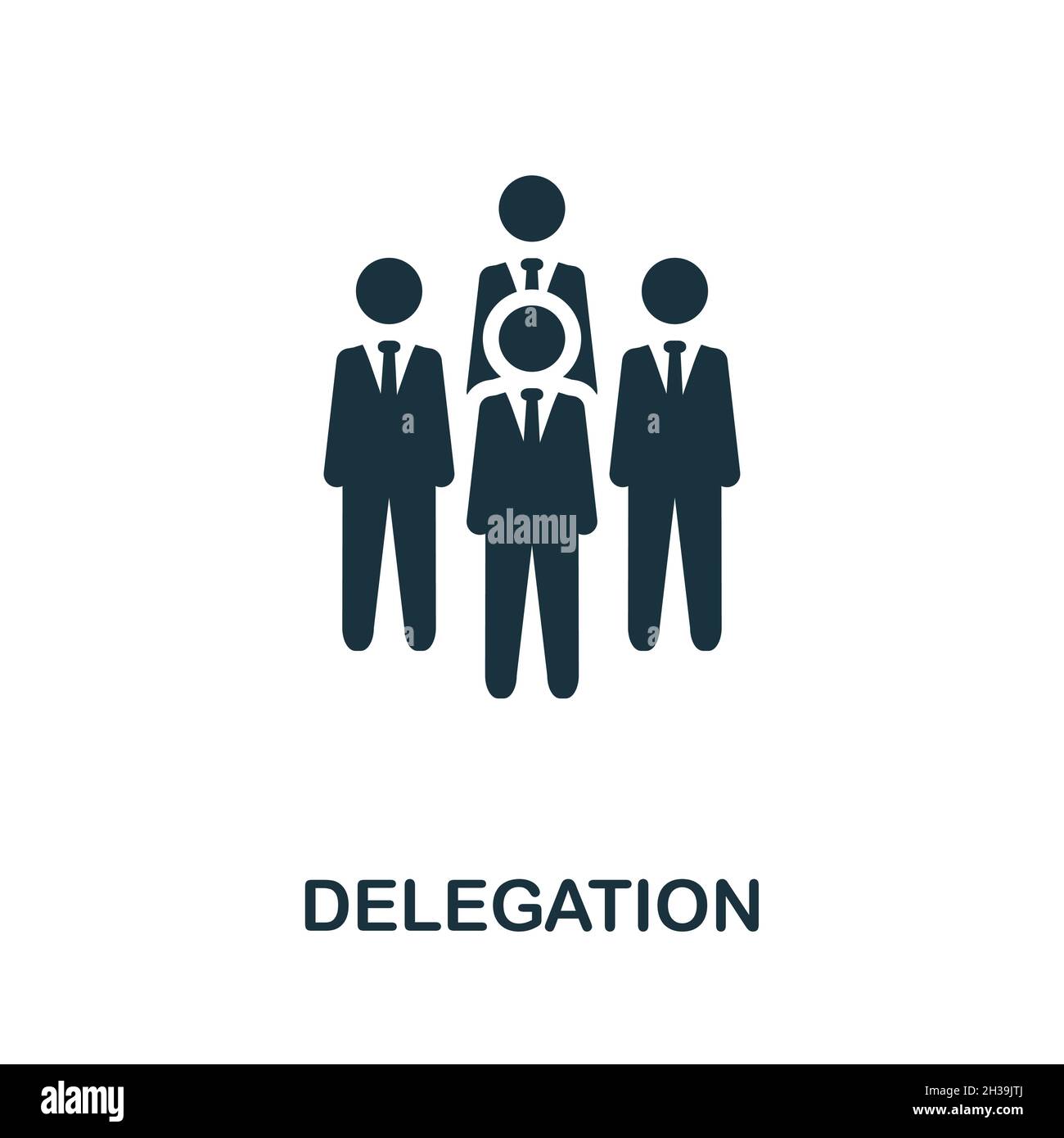 Delegation icon. Monochrome simple element from leadership collection ...