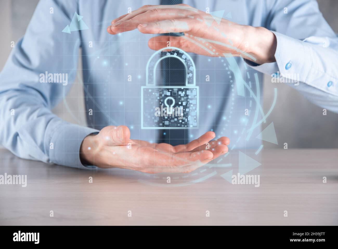 Cyber Security Network Padlock Icon And Internet Technology Networking