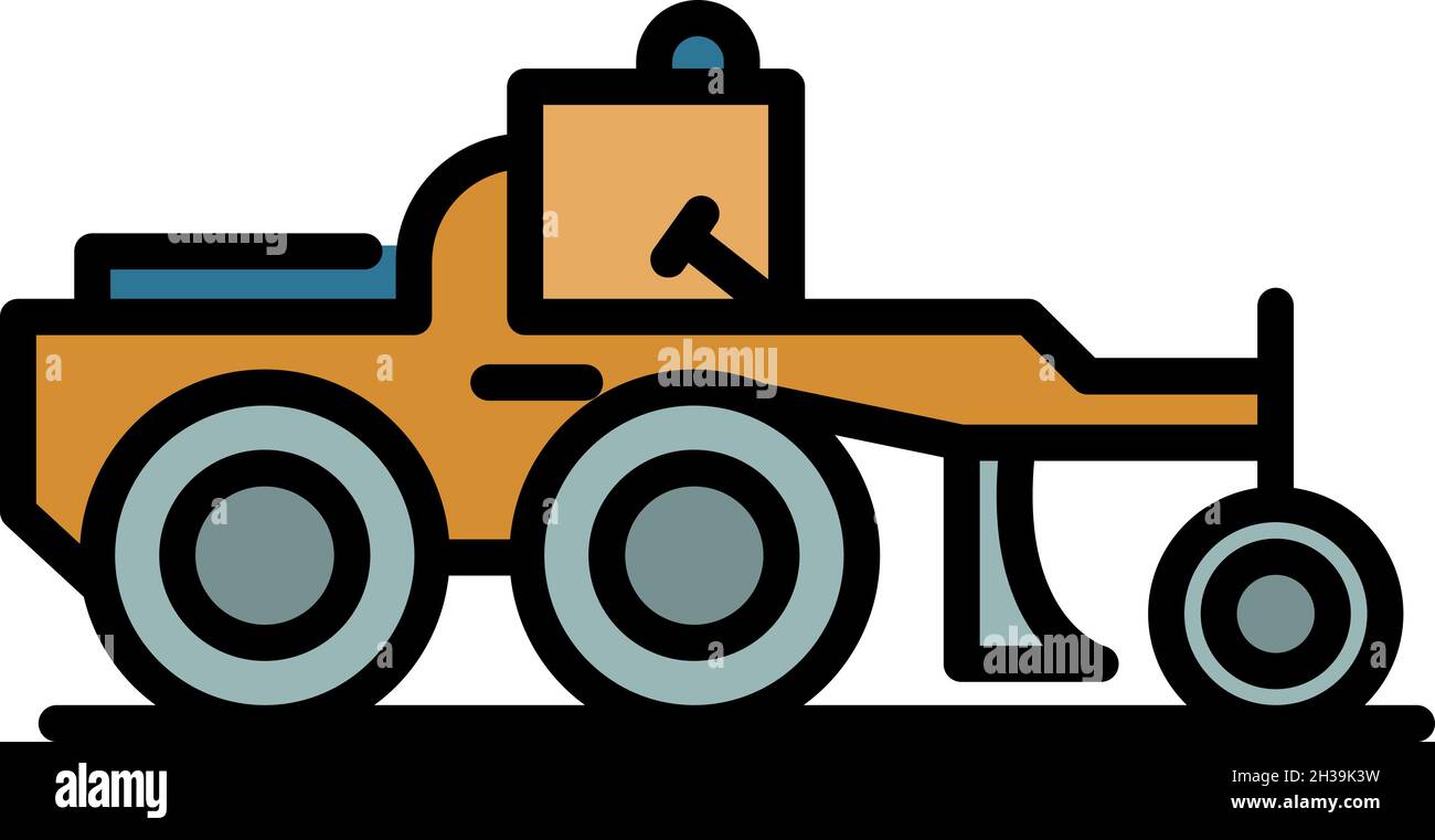 Construction grader machine icon. Outline construction grader machine ...