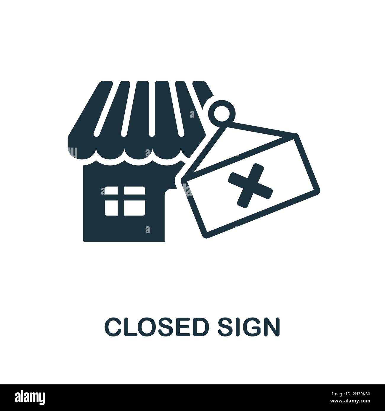 Closed Sign icon. Monochrome sign from lockdown collection. Creative ...