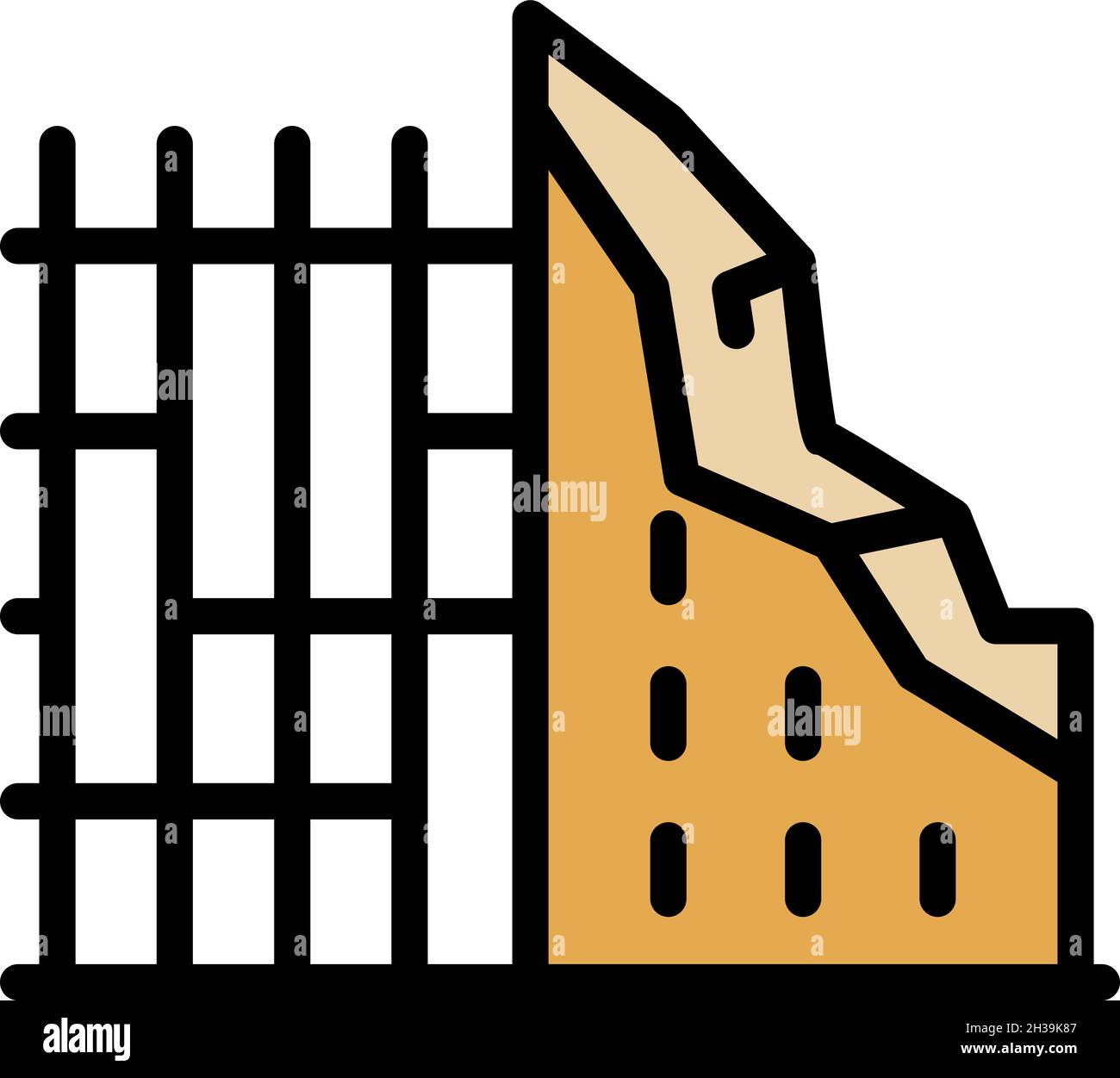 Breaking construction icon. Outline breaking construction vector icon ...