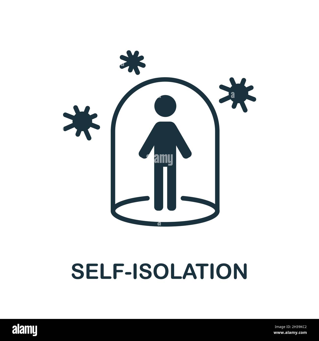 Self-Isolation icon. Monochrome sign from lockdown collection. Creative ...