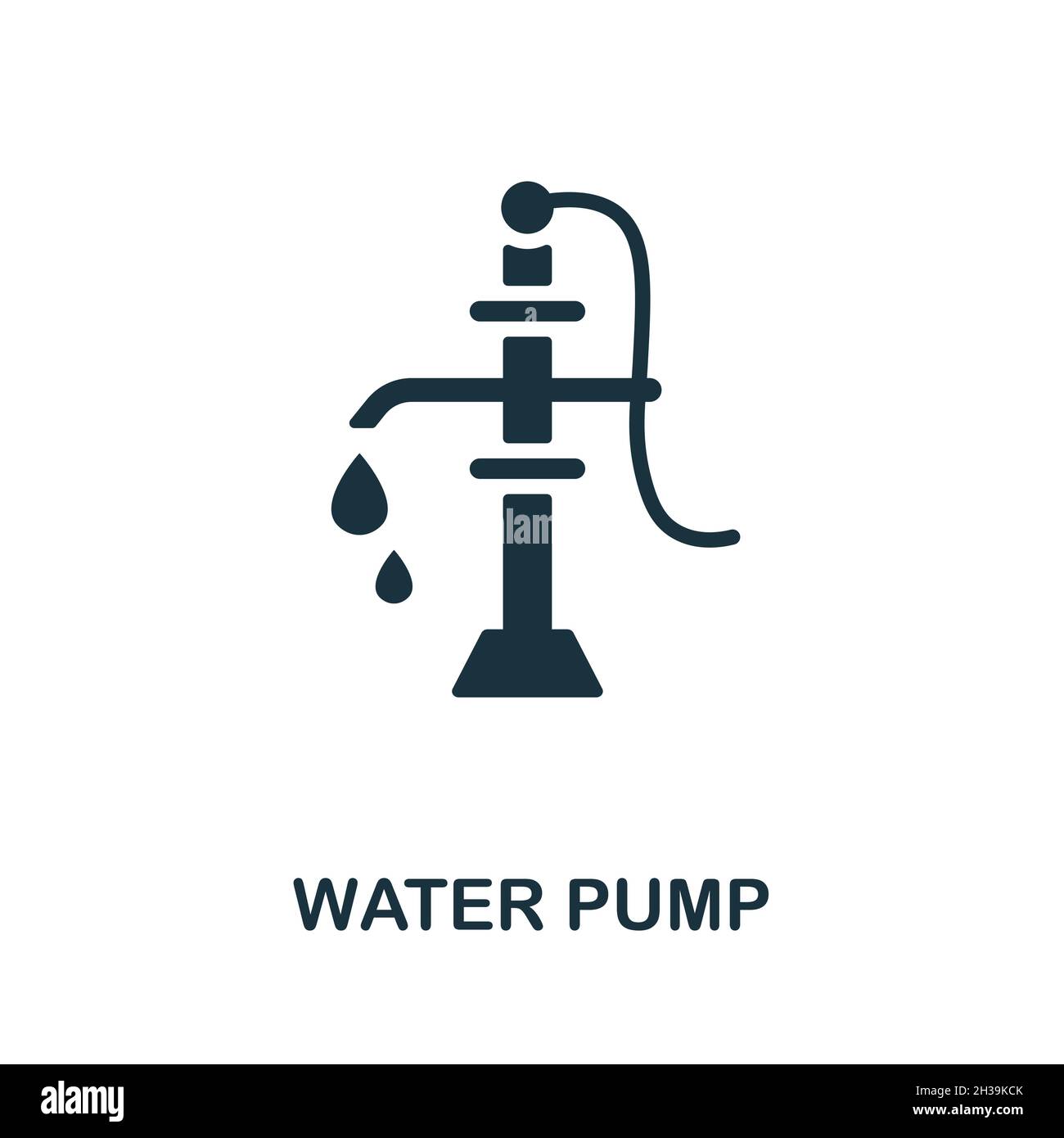 Water Pump icon. Monochrome sign from machinery collection. Creative ...