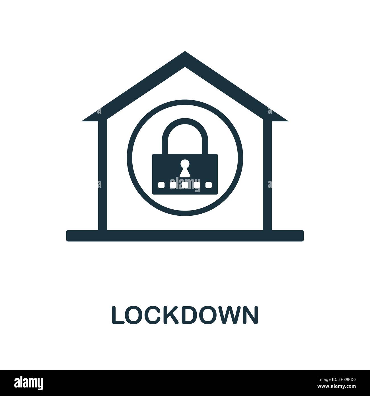 Lockdown icon. Monochrome sign from lockdown collection. Creative ...