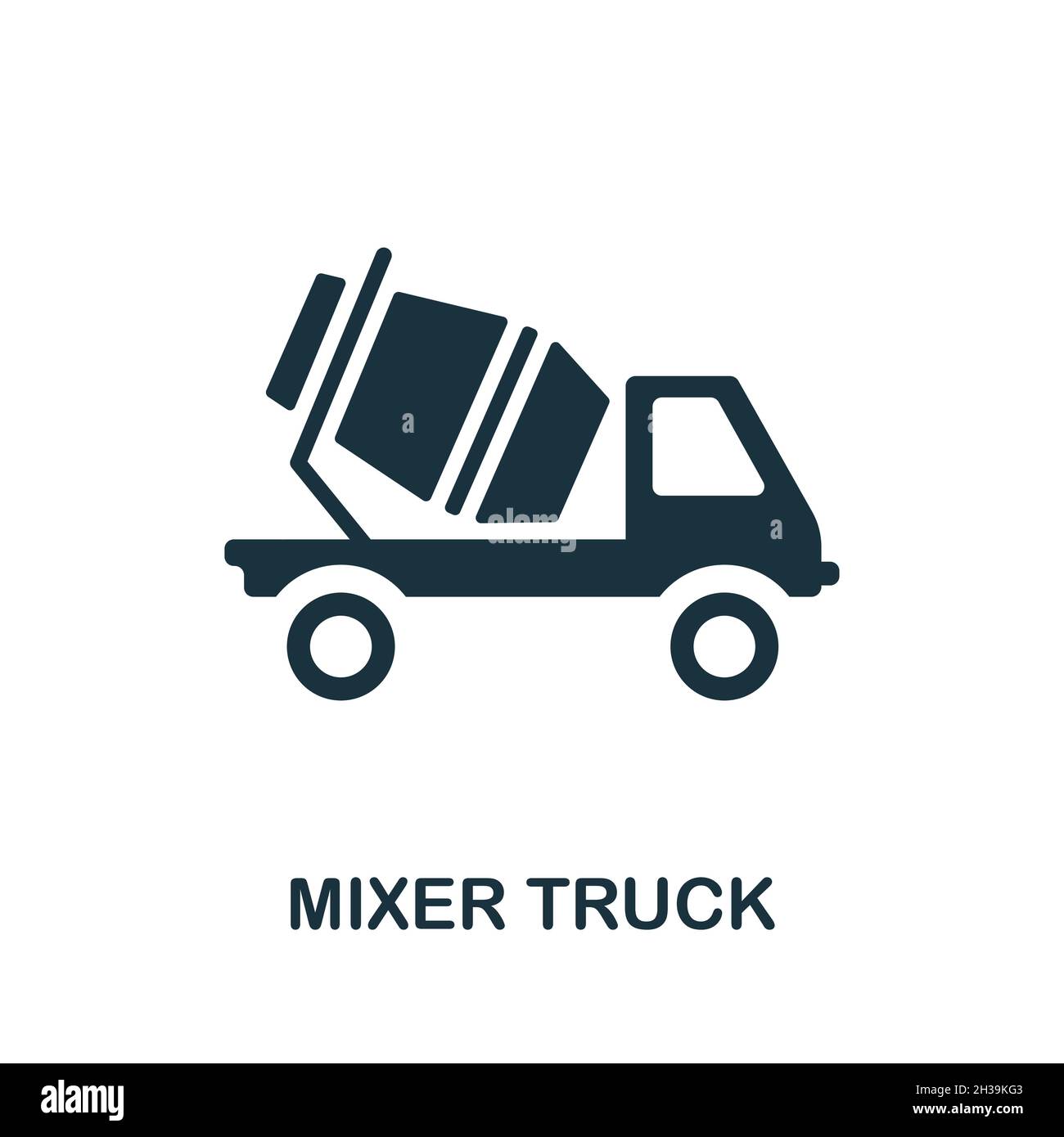 Mixer Truck icon. Monochrome sign from machinery collection. Creative ...