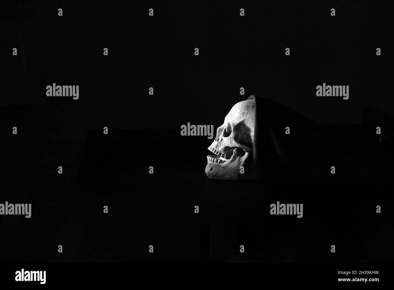 Scary grunge abstract skull wallpaper. Halloween background Stock Photo ...