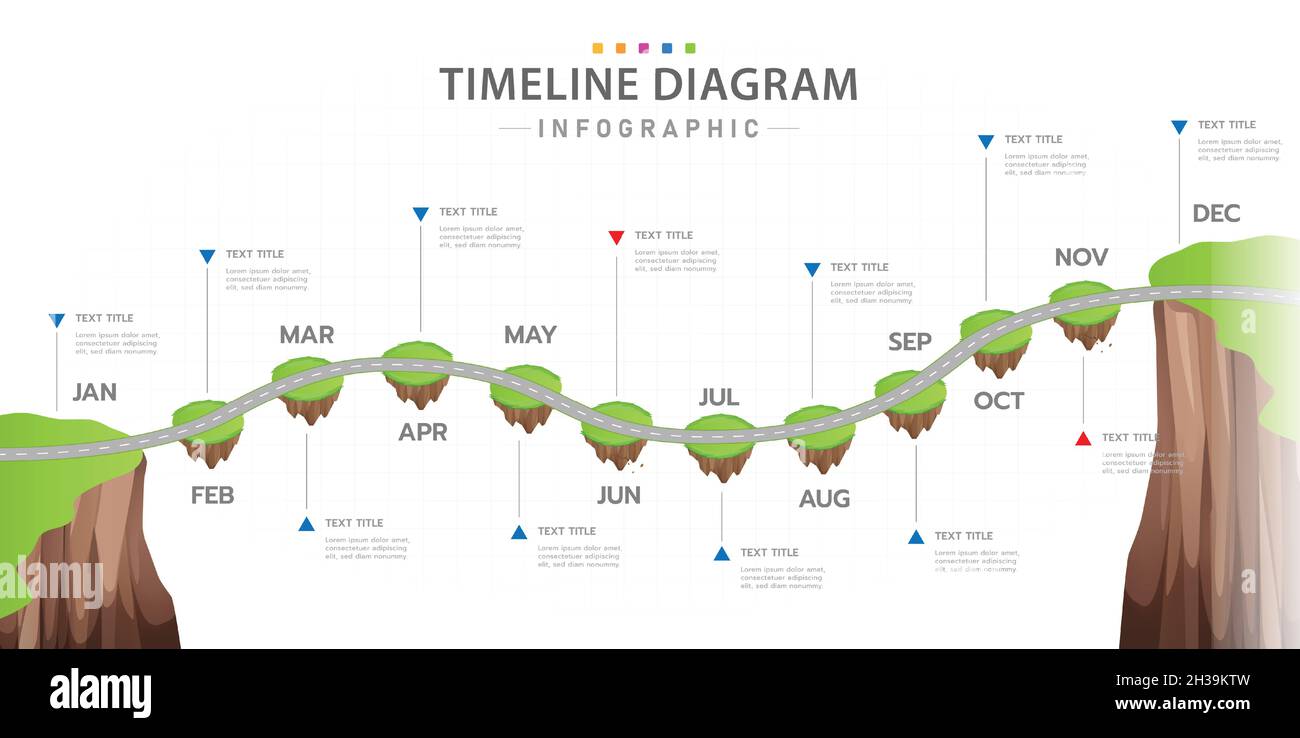 Infographic template for business. Modern Monthly Timeline diagram with ... Infographic template for business. Modern Monthly Timeline diagram with ...