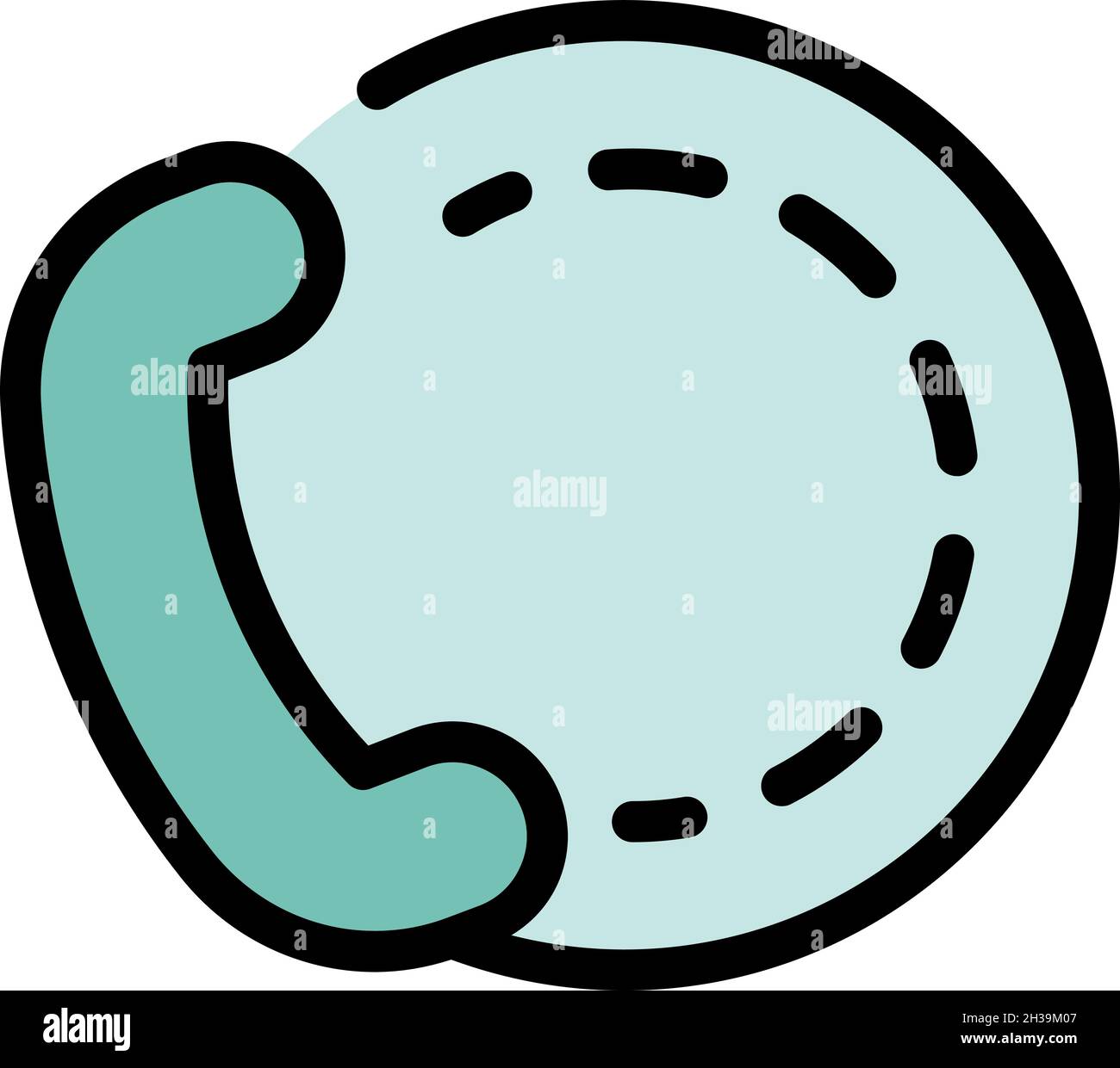 Reception phone icon. Outline reception phone vector icon color flat ...