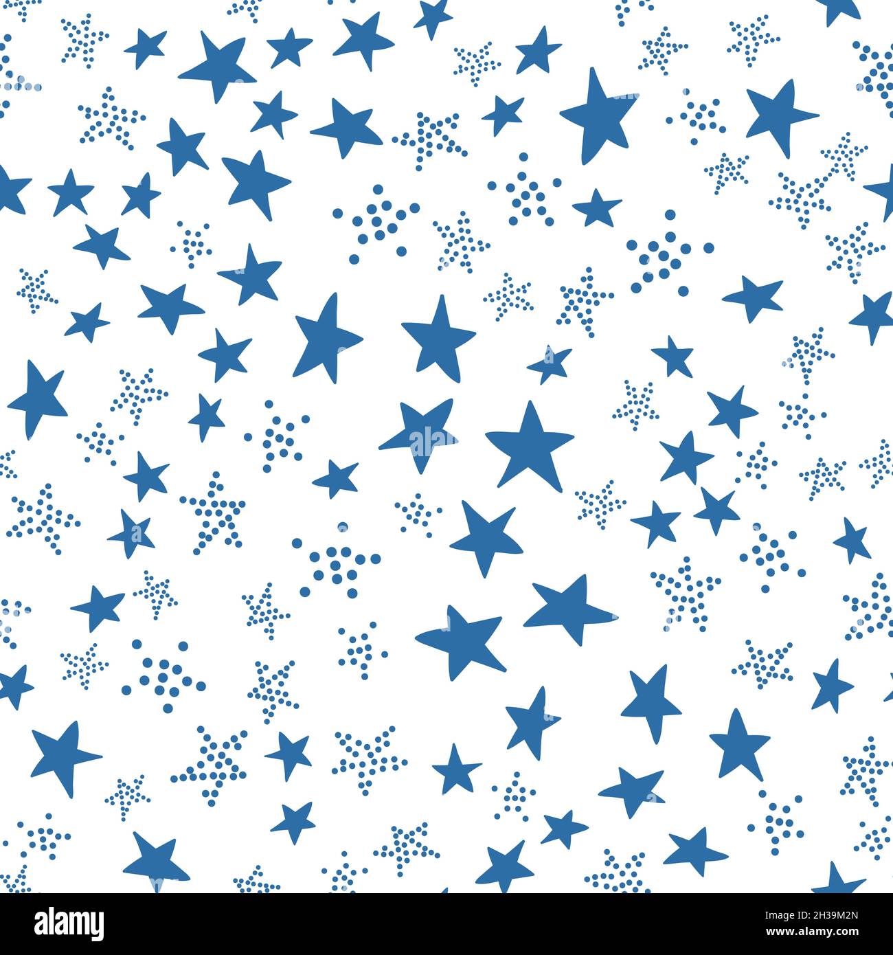 Seamless pattern, star asterisk, white blue design vector illustration ...