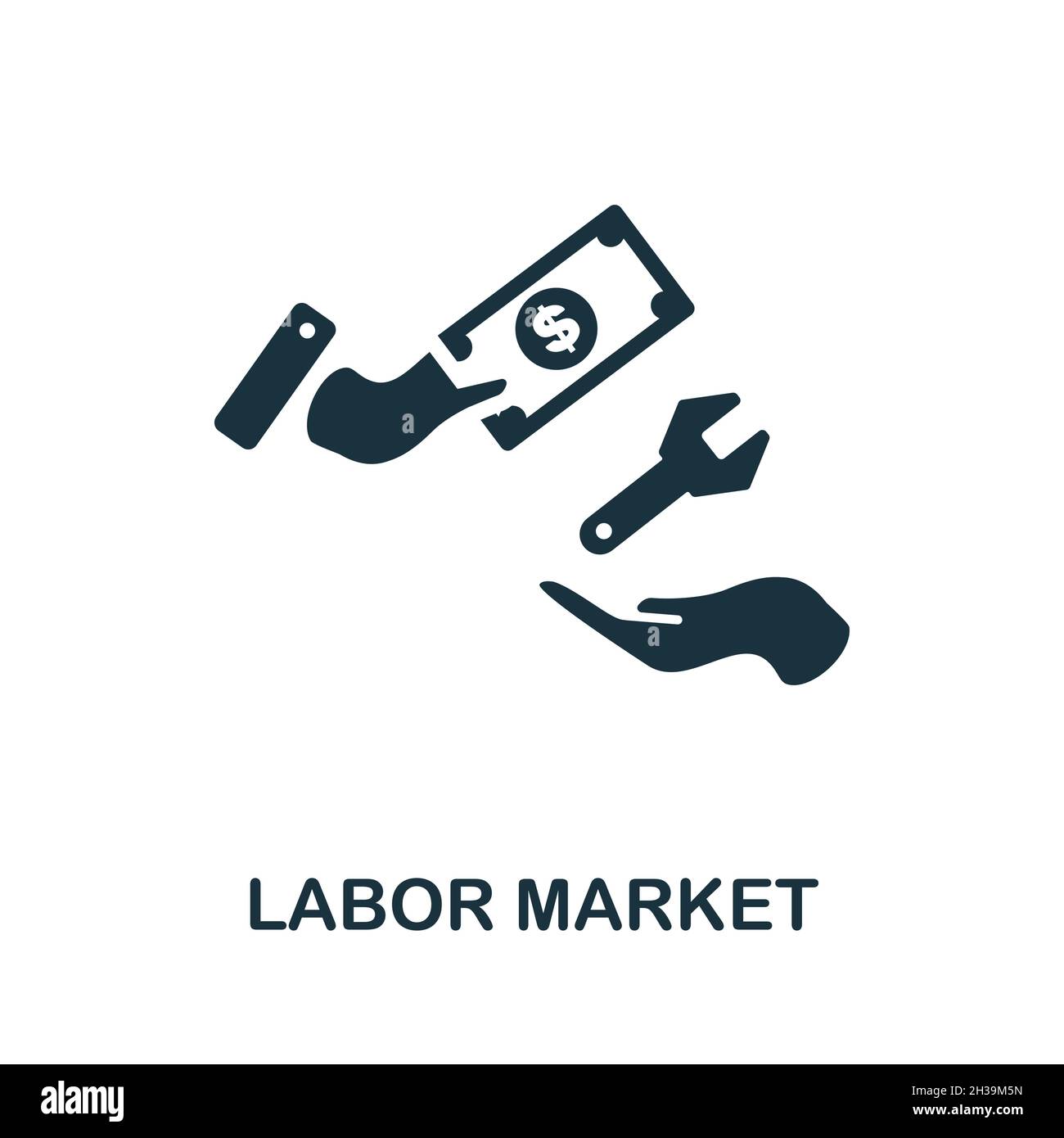 Labor Market icon. Monochrome sign from market economy collection ...
