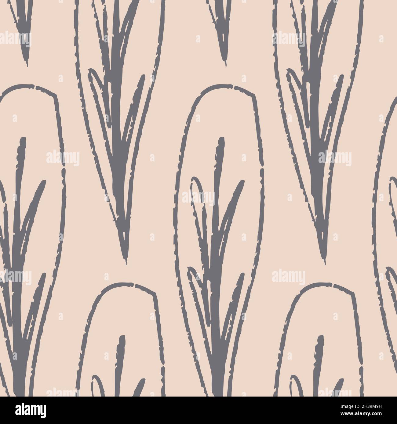 Seamless pattern, ash pink textured plant leaf, simple design vector ...