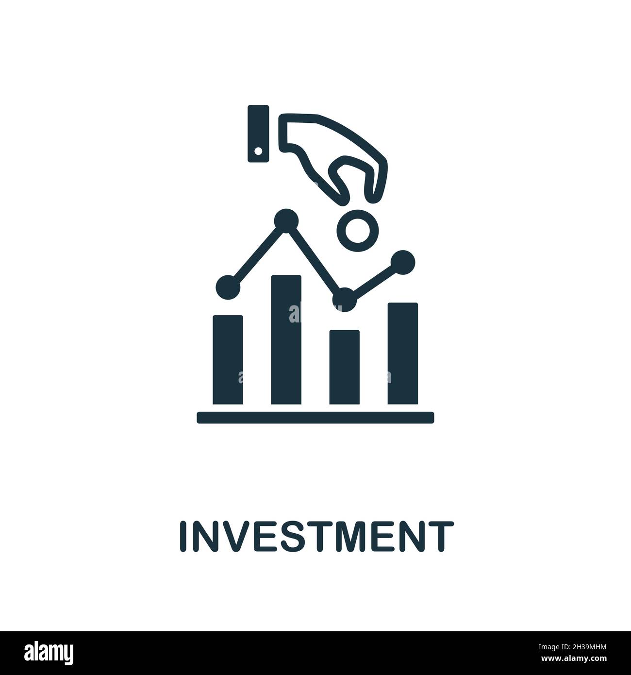 Investment icon. Monochrome sign from market economy collection ...