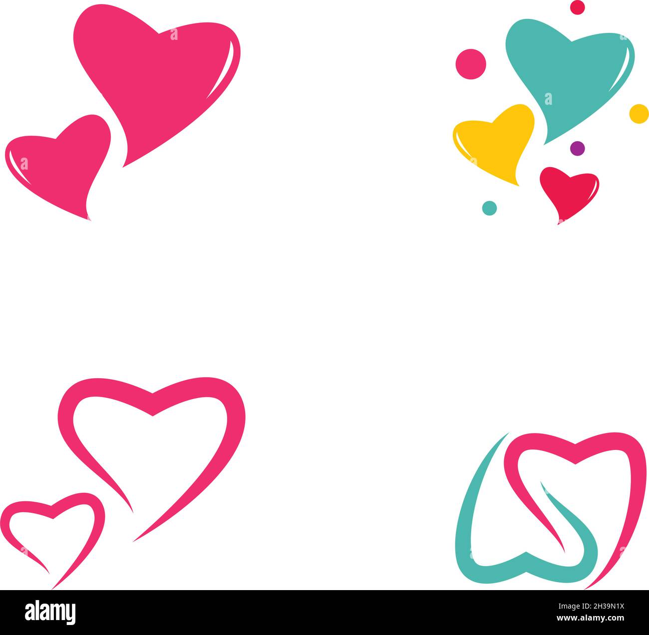 Set of Love Logo Vector icon illustration design Template Stock Vector ...