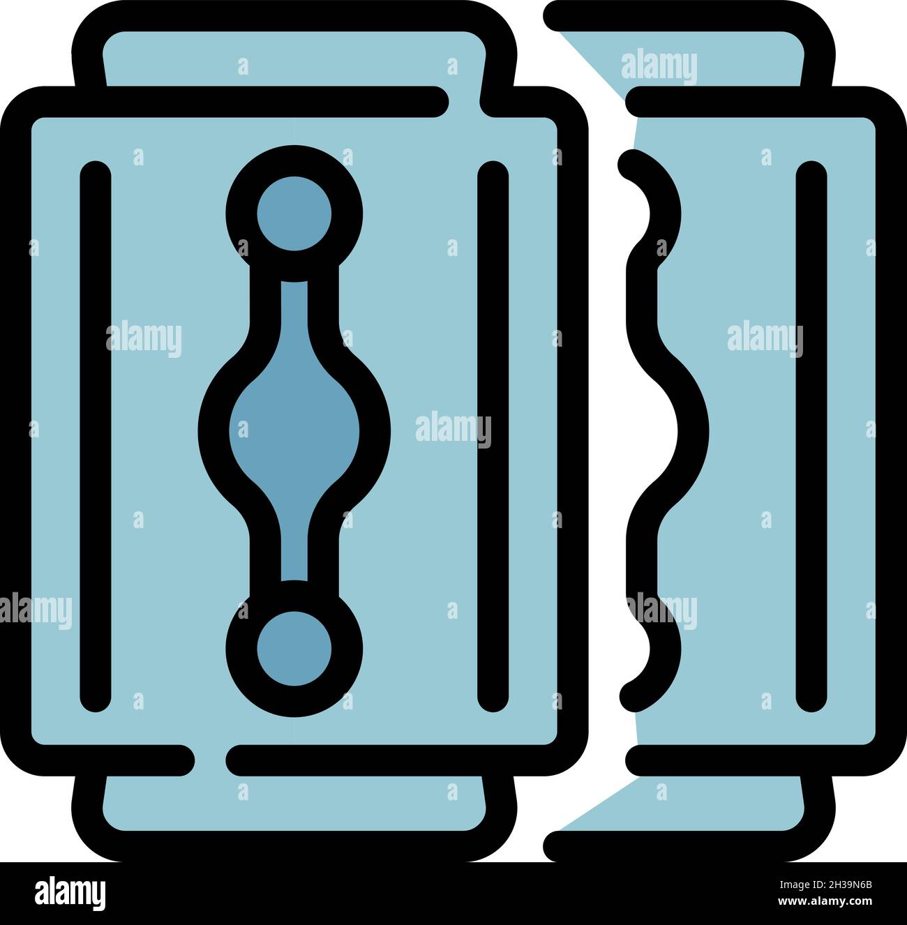 Razor blade icon. Outline razor blade vector icon color flat isolated ... Razor blade icon. Outline razor blade vector icon color flat isolated ...